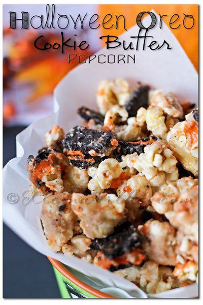 Halloween Oreo Cookie Butter Popcorn – REASONS TO SKIP THE HOUSEWORK
