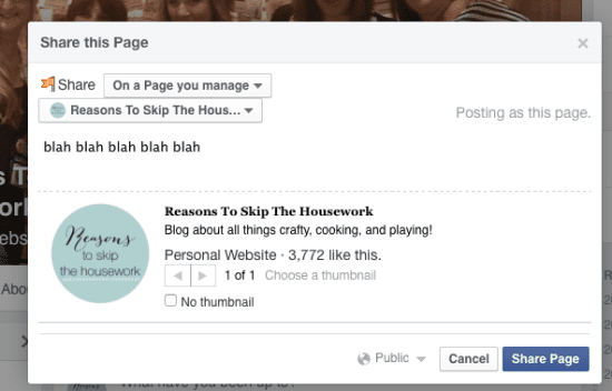 How To Share a Facebook Page Tutorial – REASONS TO SKIP THE HOUSEWORK