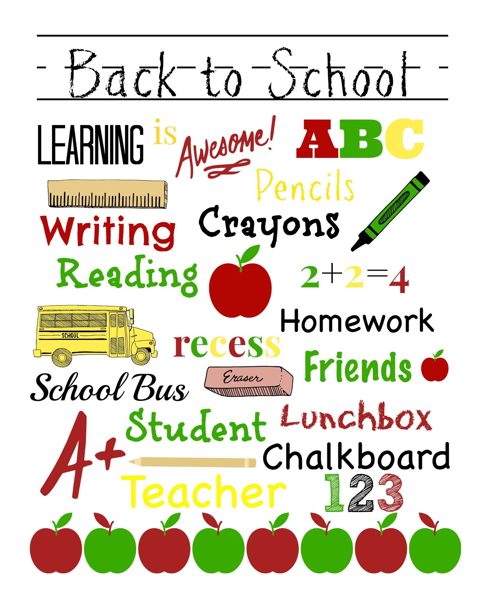 Back-to-School Subway Art: Free PDF Printable