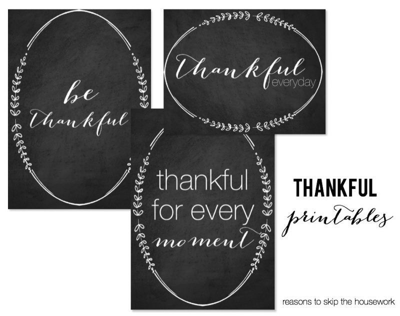 Thankful Printables – REASONS TO SKIP THE HOUSEWORK