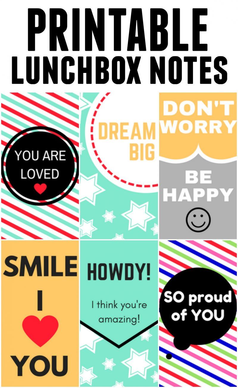 Back to School: Printable Lunchbox Notes – REASONS TO SKIP THE HOUSEWORK